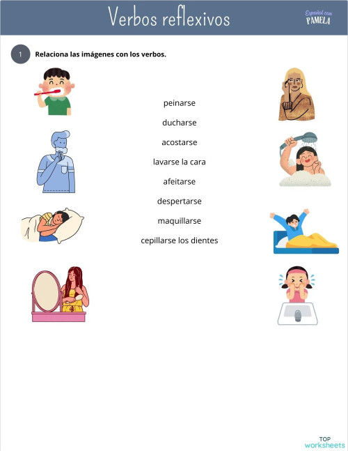 Verbos reflexivos. Ficha interactiva | TopWorksheets