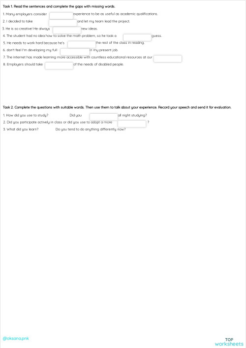 Module 1: Revision. Interactive worksheet | TopWorksheets