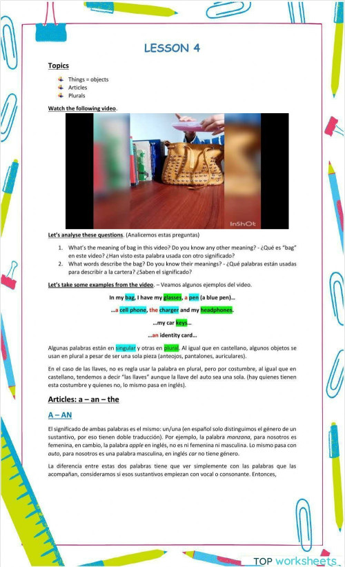 Lesson 4. Interactive worksheet | TopWorksheets