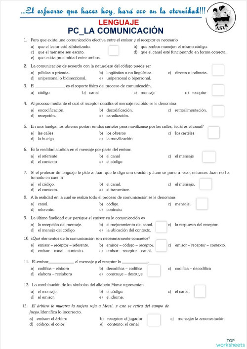 PC_LA COMUNICACIÓN. Ficha interactiva | TopWorksheets