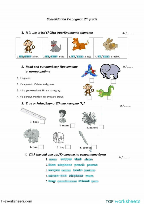 Consolidation2. Interactive worksheet | TopWorksheets