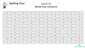 Spelling Class-Lesson 33. Interactive worksheet | TopWorksheets