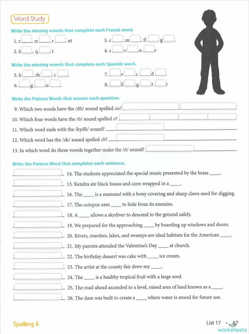 List 17: Word Study Pg 67. Interactive worksheet | TopWorksheets