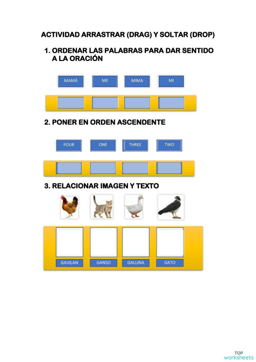Arrastrar y Soltar. Ficha interactiva | TopWorksheets