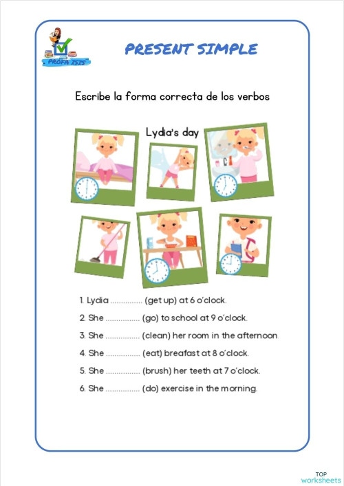 Worksheet-Present Simple 1. Ficha interactiva | TopWorksheets