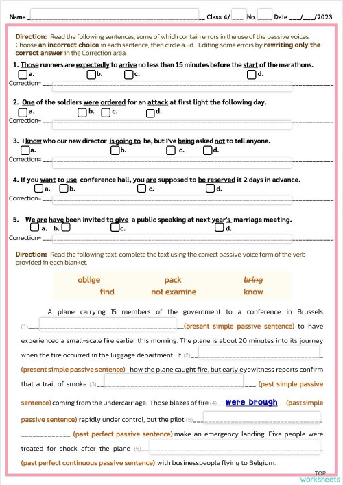 Passive Voice Interactive Worksheet For Intermediate You