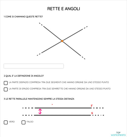 RETTE E ANGOLI. Scheda interattiva | TopWorksheets