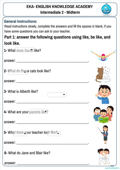 Review Unit 2. Interactive worksheet | TopWorksheets