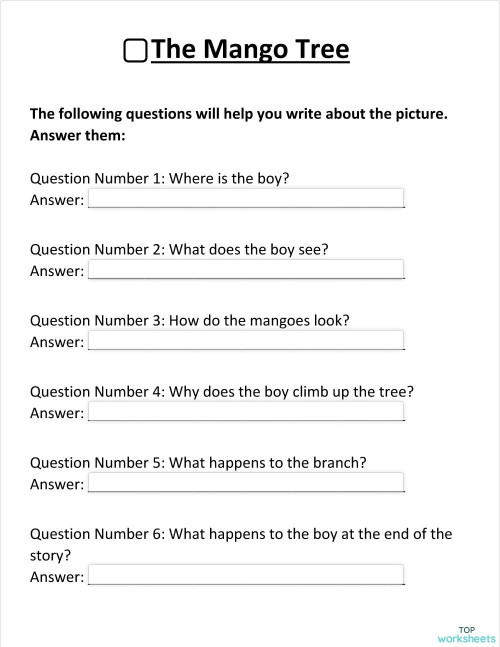 PC-1 (The Mango Tree-1 Page 25). Interactive worksheet | TopWorksheets