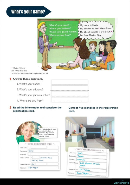 What´s your name. Interactive worksheet | TopWorksheets