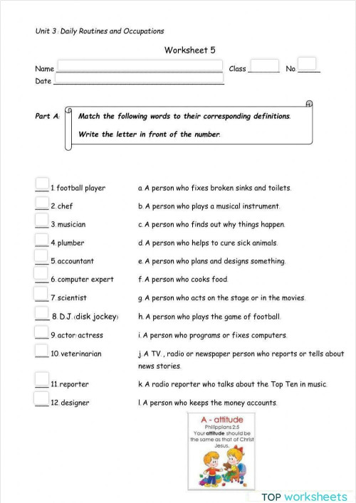 Occupations. Interactive worksheet | TopWorksheets
