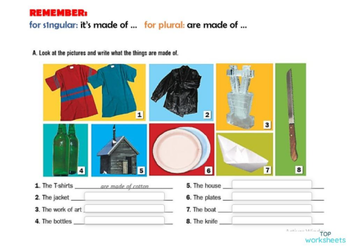 Materials practice. Interactive worksheet | TopWorksheets