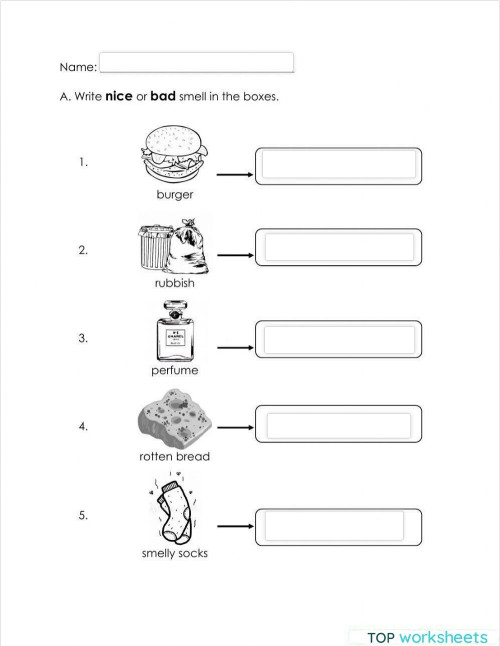 Sense of smell. Interactive worksheet | TopWorksheets