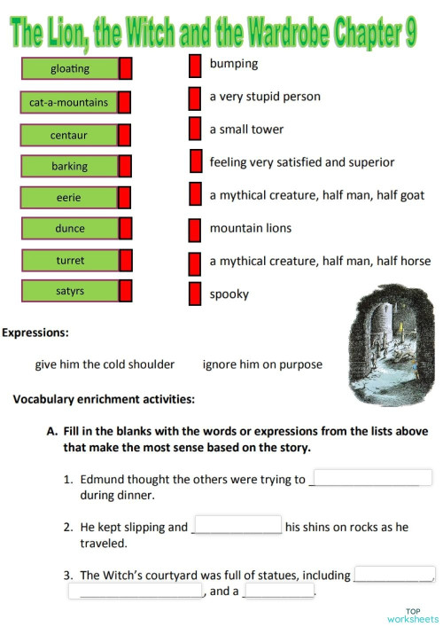 The Lion, the Witch and the Wardrobe Chapter 9. Interactive worksheet ...