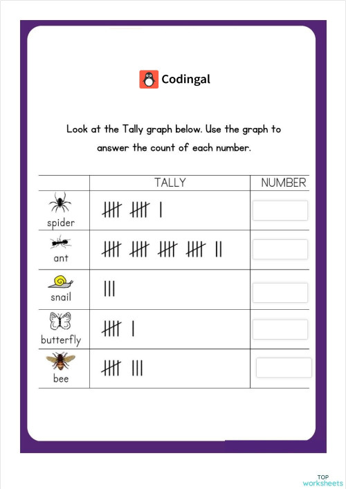 M_G03T03_WC04_Tally. Interactive worksheet | TopWorksheets