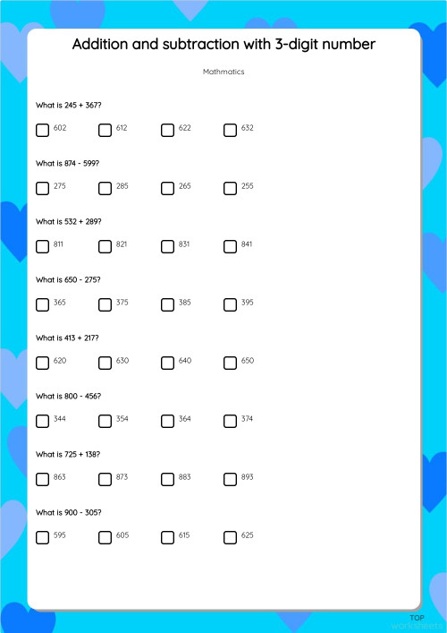 Grade 6 96. Interactive worksheet | TopWorksheets