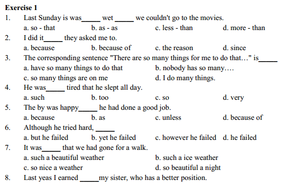 ADVERB CLAUSES 01. Interactive worksheet | TopWorksheets