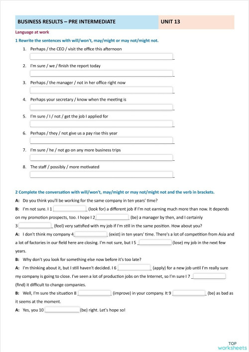 Business English: interactive worksheets and online exercises ...