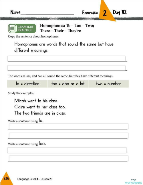 Lesson 23: Pg 226-227 Grammar Practice Ex 2. Interactive worksheet ...