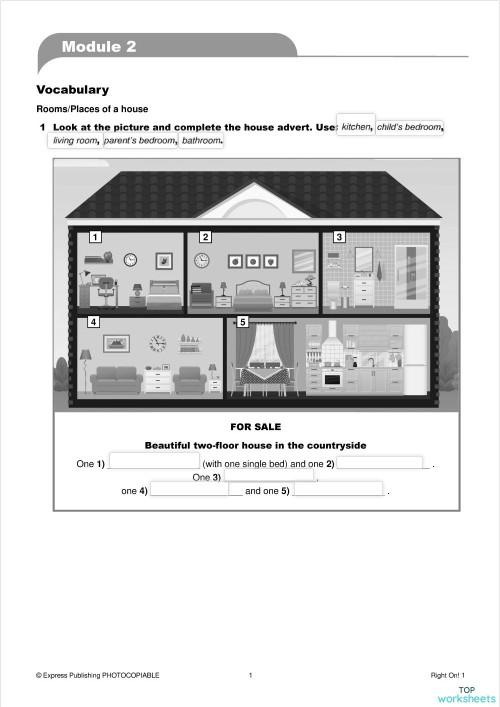 Right On 1 Module 2 Test. Interactive worksheet | TopWorksheets