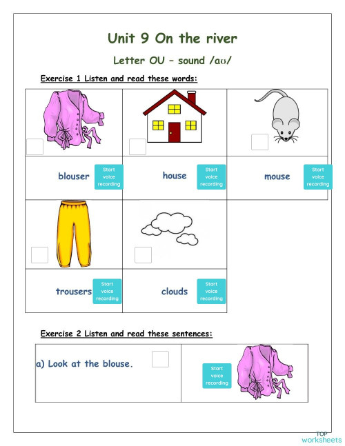 G2 Phonic - Speaking Read aloud Unit 9 On the river (Letter OU – sound ...