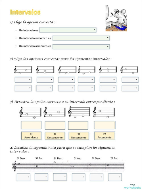 Intervalos. Ficha interactiva | TopWorksheets