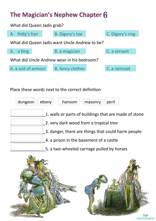 Test of reading 5 (VB2). Interactive worksheet | TopWorksheets