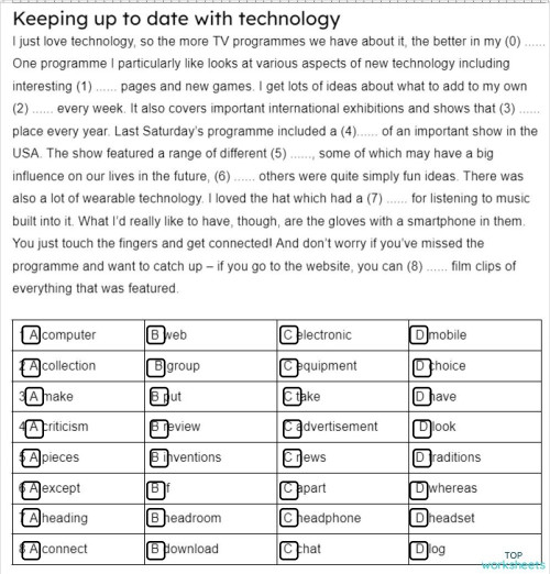 Technology vocab. Interactive worksheet | TopWorksheets