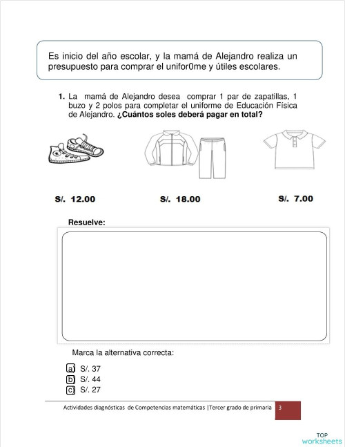 matematica 3ro grado. Ficha interactiva | TopWorksheets