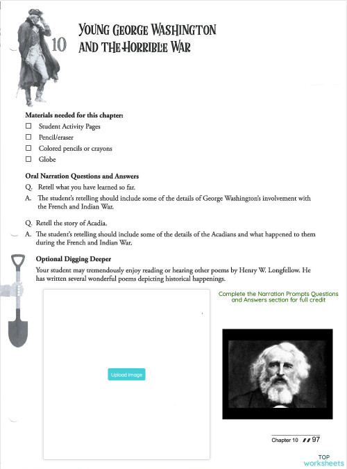 Chapter 10: Young George Washington Pg 97-98. Interactive worksheet ...