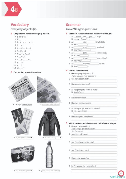Grammar + vocabulary: interactive worksheets and online exercises ...