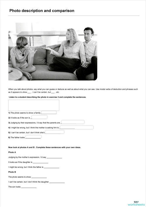 Speaking: Family. Interactive worksheet | TopWorksheets