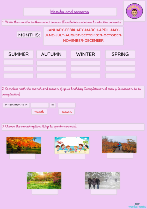 REVISION MONTHS AND SEASONS. Interactive worksheet | TopWorksheets