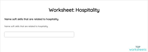 Worksheet: Hospitality. Interactive worksheet | TopWorksheets