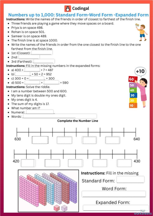 M_G03M01L01_WE02_Represent_numbers_up_to_1,000_6. Interactive worksheet ...