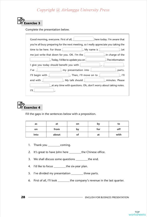Opening presentation. Interactive worksheet | TopWorksheets