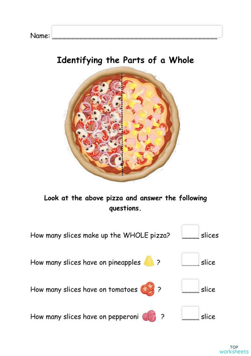 Identify the parts of a Whole - Halves. Interactive worksheet ...