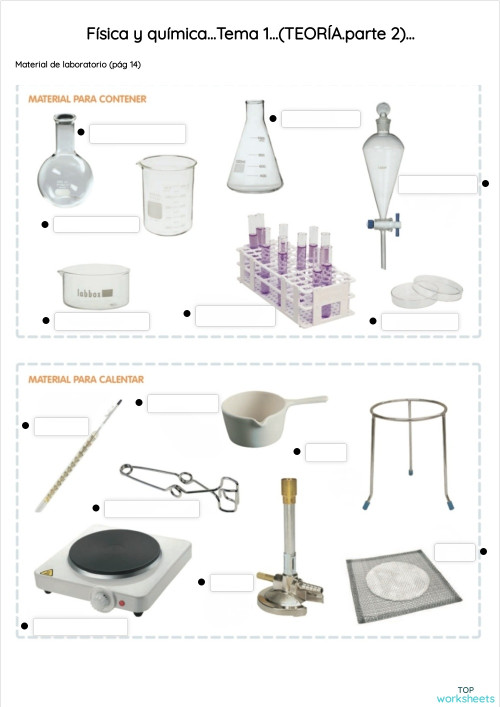 Materia y energía: fichas interactivas y ejercicios online | TopWorksheets