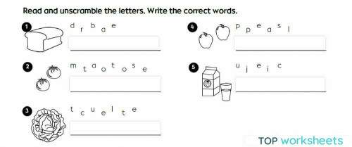 Food vocabulary revision. Interactive worksheet | TopWorksheets