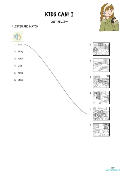 Kids Can 2 Unit 1 Review. Fitxa interactiva | TopWorksheets