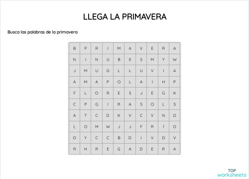 LLEGA LA PRIMAVERA. Ficha interactiva | TopWorksheets