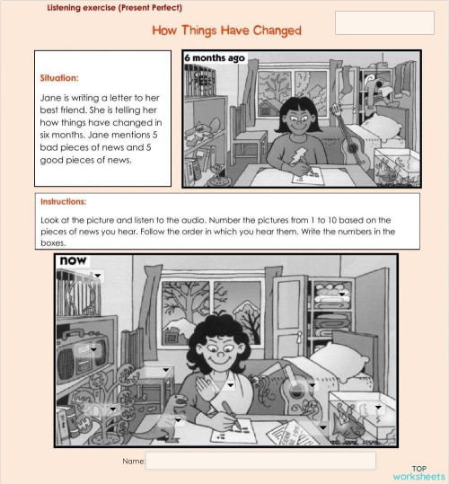 Simple Present Perfect Listening. Interactive worksheet | TopWorksheets