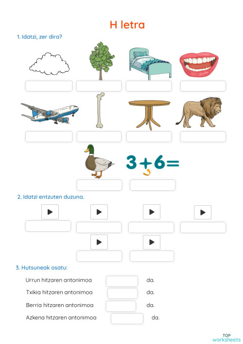 ortografia - h letra. Interactive worksheet | TopWorksheets