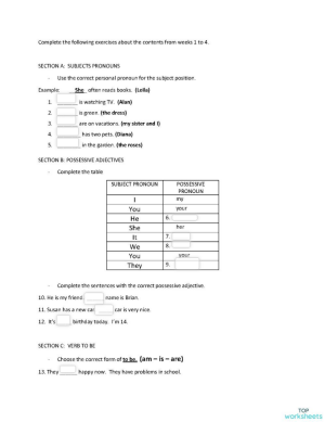 TASK ONE - WORKSHOP 1. Interactive worksheet | TopWorksheets