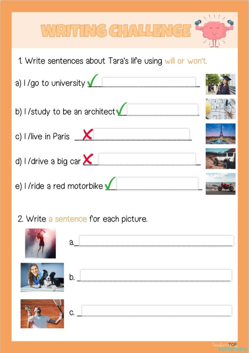 Writing challenge- physical appearance. Interactive worksheet | TopWorksheets