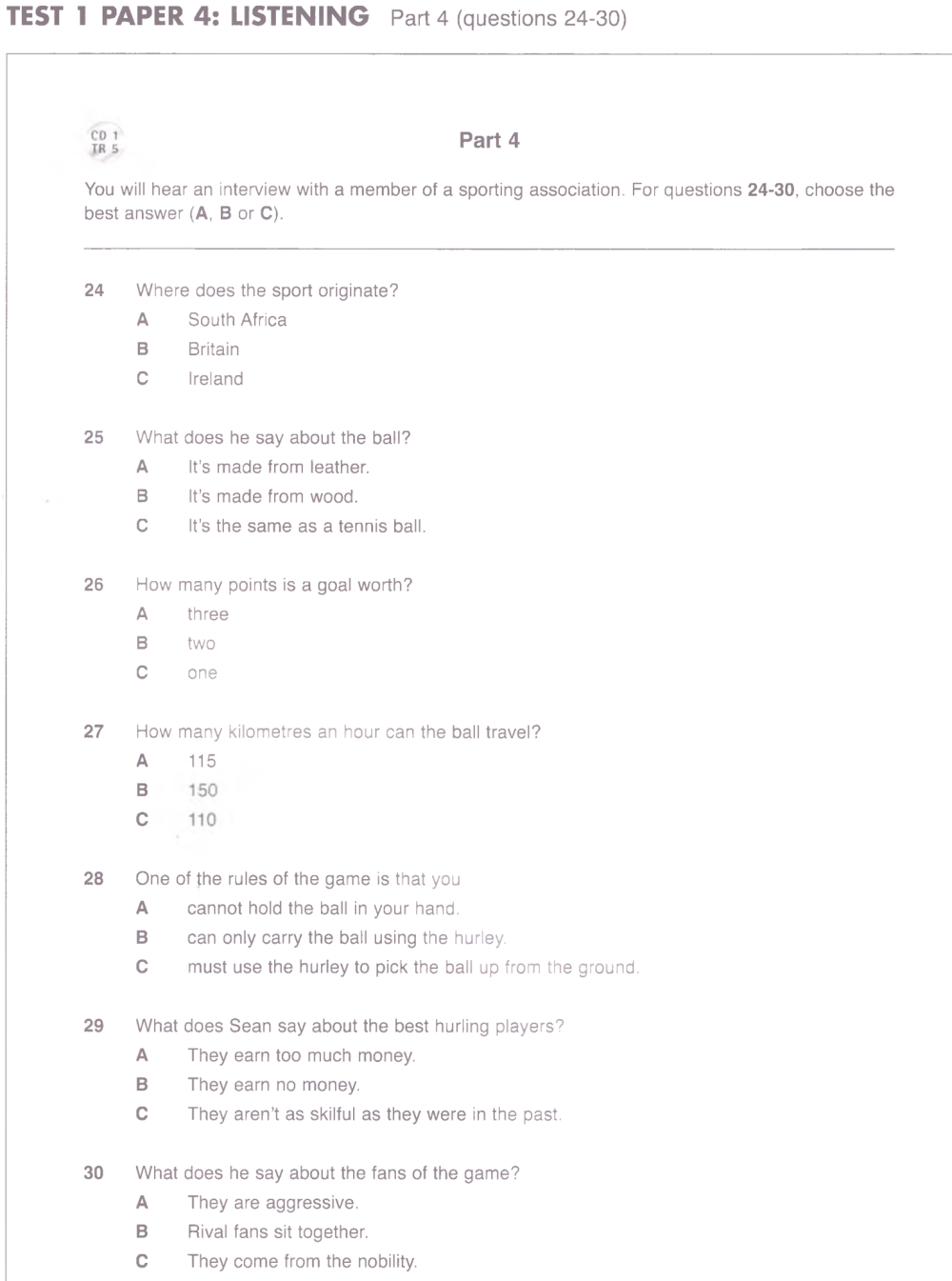 TEST 1 LISTENING. Interactive worksheet | TopWorksheets