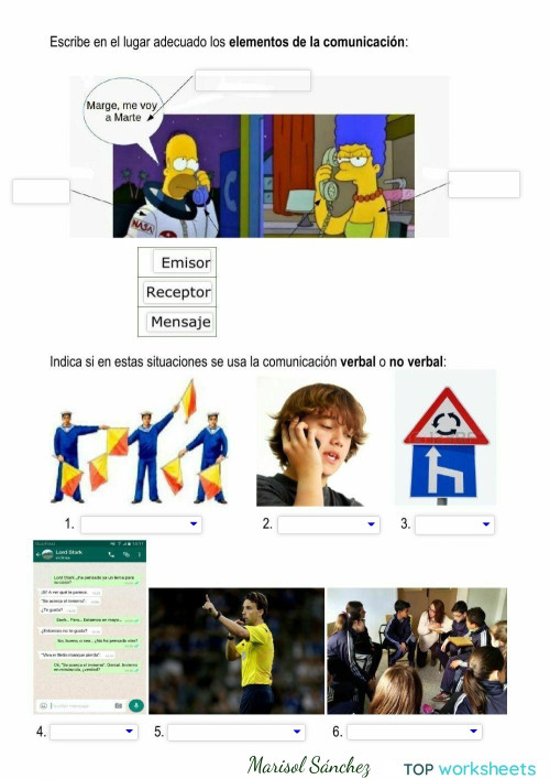 La comunicación. Ficha interactiva | TopWorksheets
