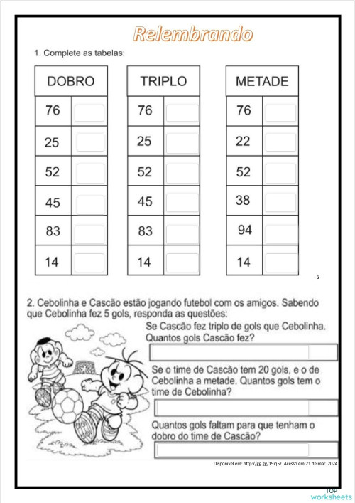 Ordem e classe : fichas interativas e exercícios online | TopWorksheets