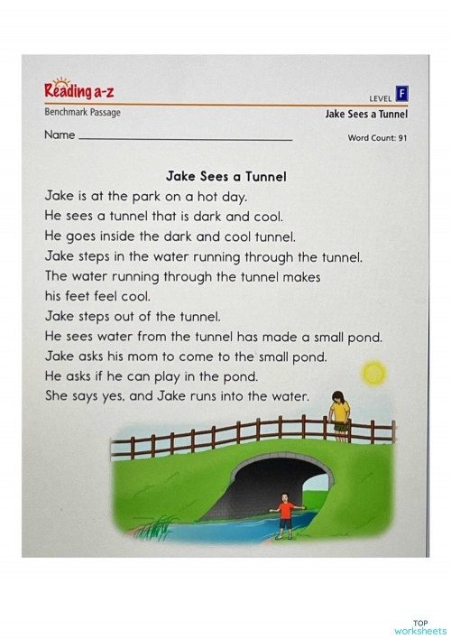Level F - Running records. Interactive worksheet | TopWorksheets