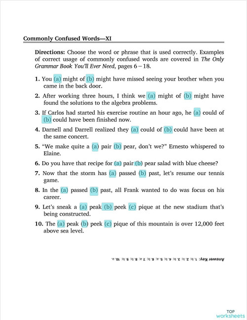 Grammar book part 2. Interactive worksheet | TopWorksheets